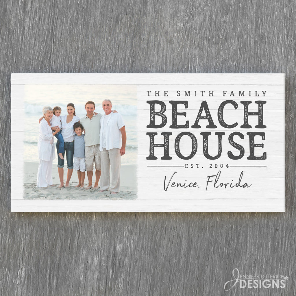 Custom Beach House Sign with Photo – Jennifer Ditterich Designs
