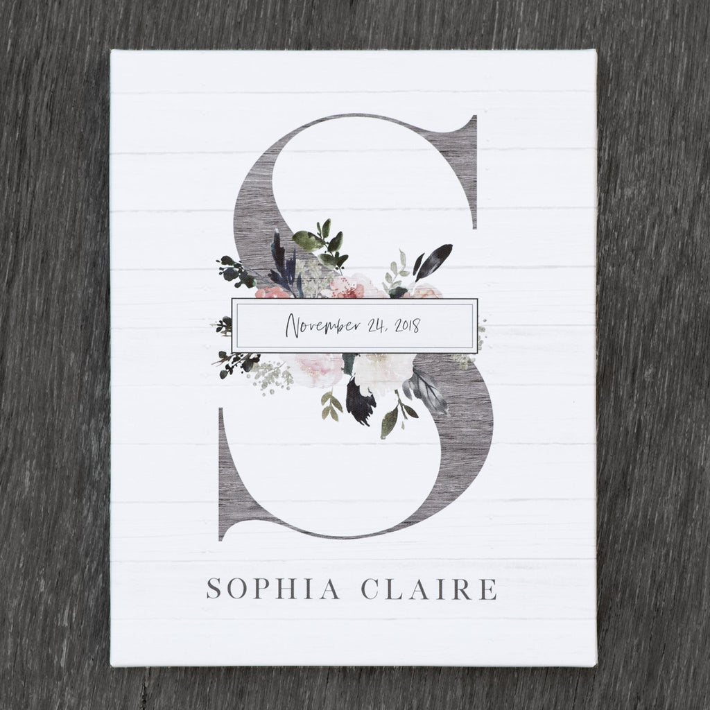 Baby Monogram Nursery Art - with Name and Birth Date – Jennifer ...