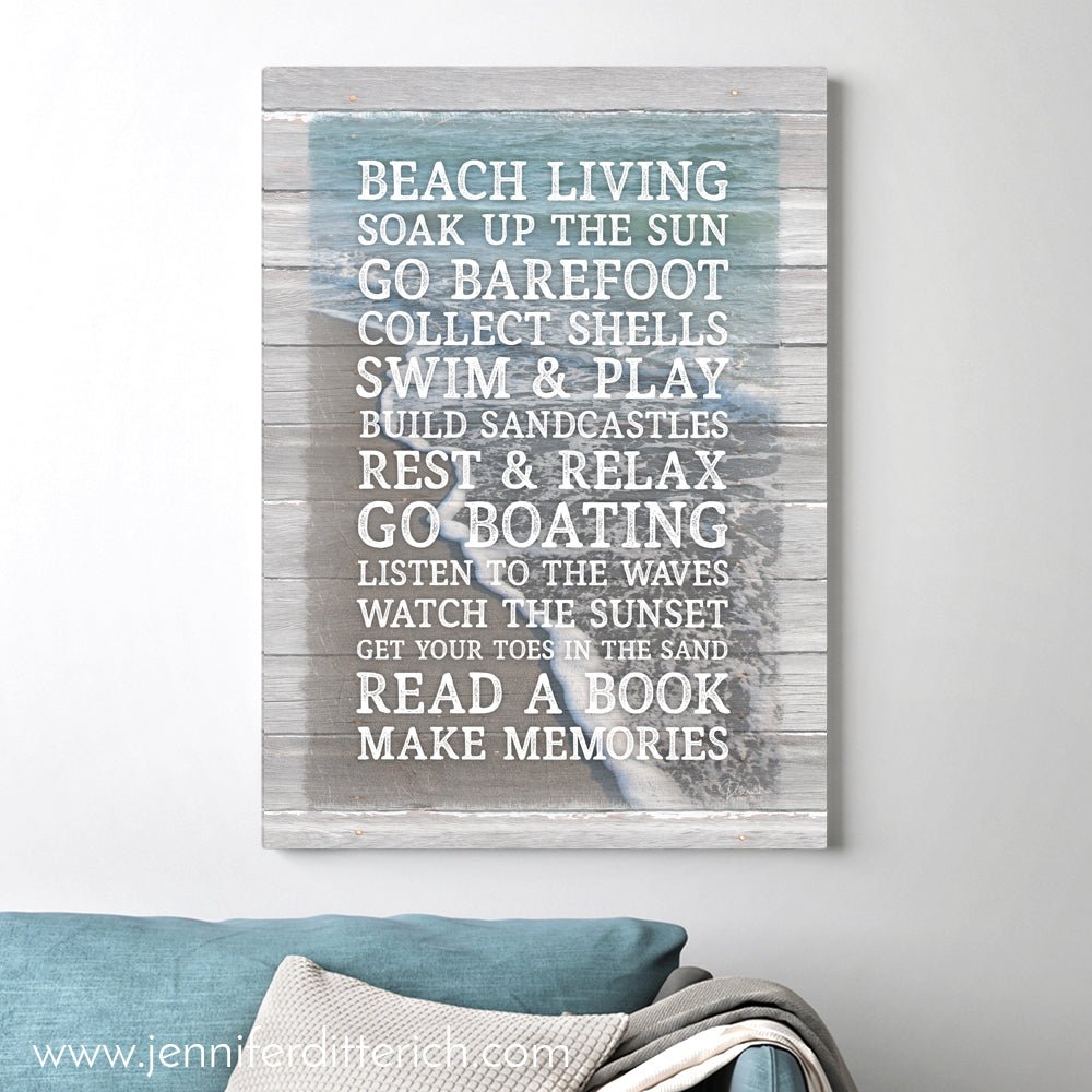 Beach Rules Sign - Canvas Print – Jennifer Ditterich Designs