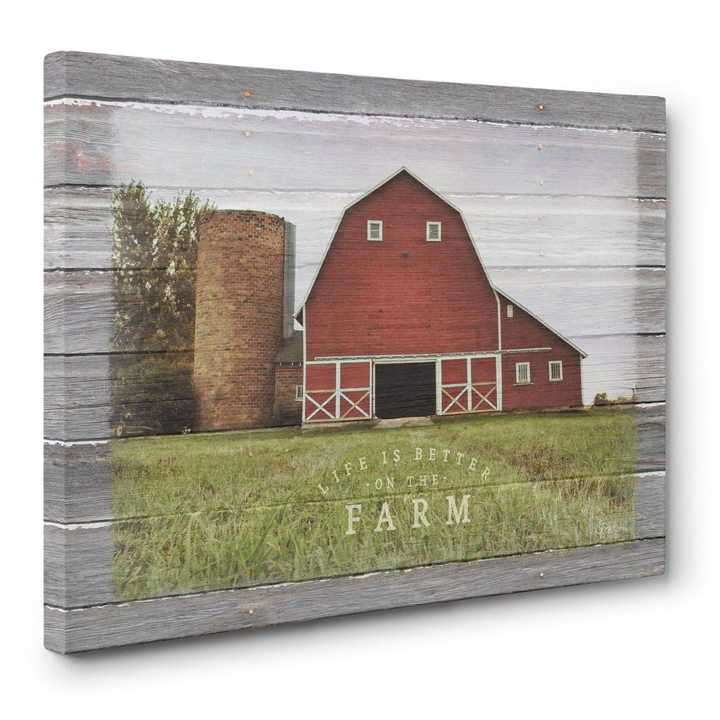 Farm Scene With Barn - Life is Better on the Farm - Canvas Print ...