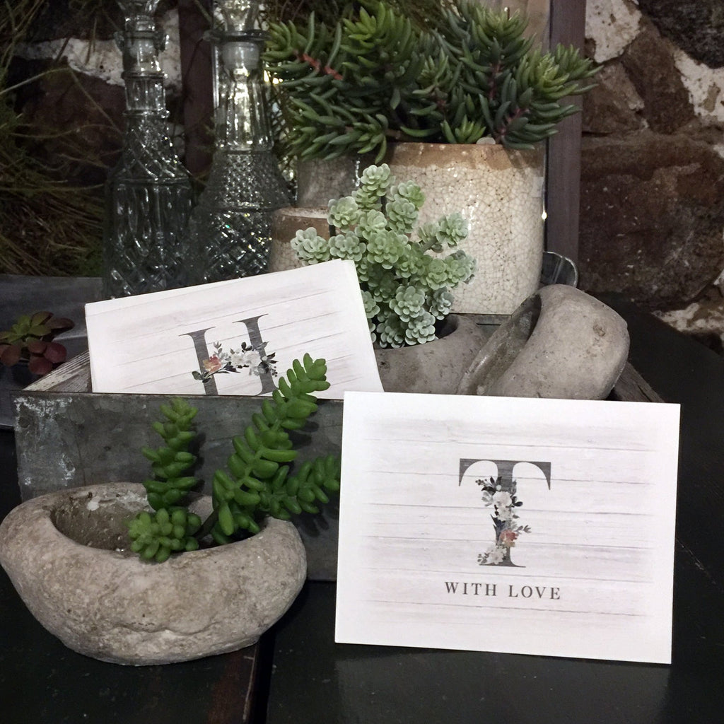 Monogram Note Card Set with Custom Wording – Jennifer Ditterich Designs