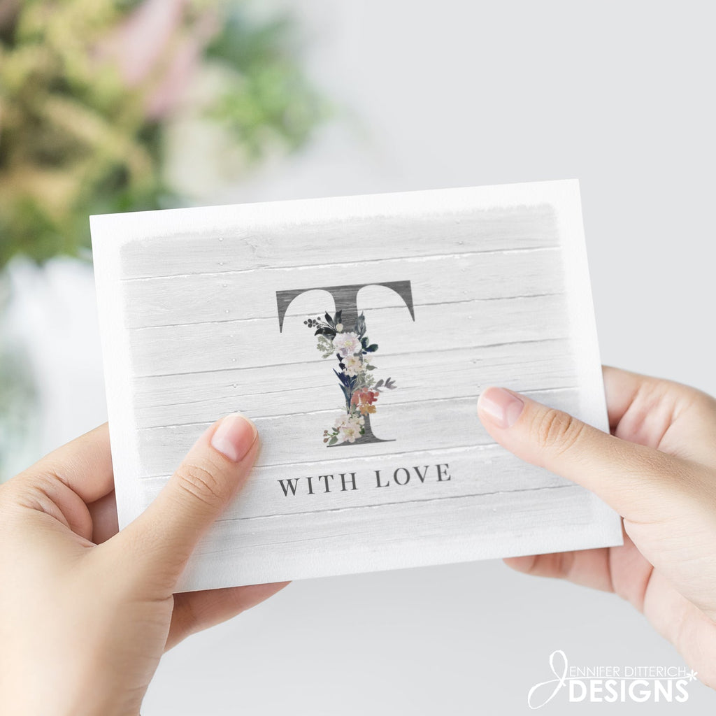 Monogram Note Card Set with Custom Wording – Jennifer Ditterich Designs