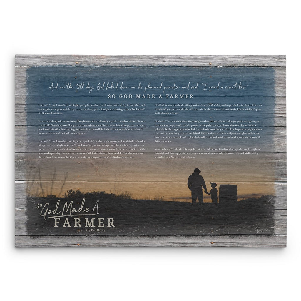 So God Made A Farmer Canvas Print - With Paul Harvey's Speech ...